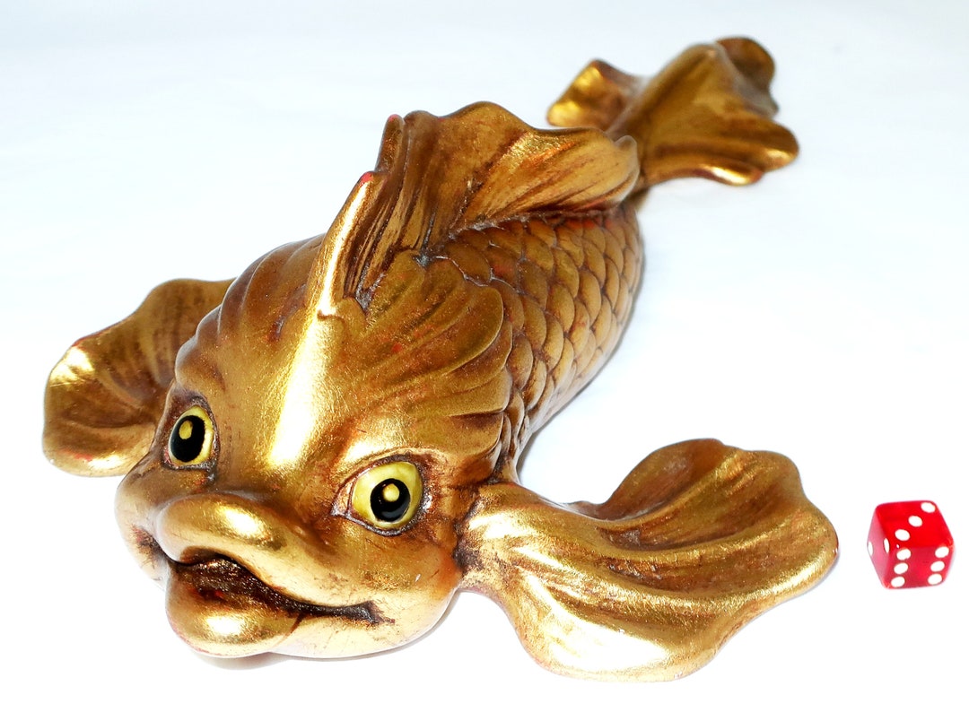 FREEMAN Mcfarlin POTTERIES Gilt Gold Koi Fish Goldfish Anthony 348 Mid ...