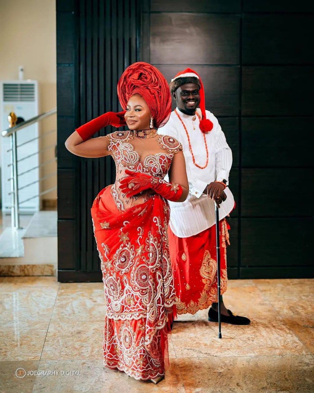 Red George Bridal Dress, Igbo Wedding Dress for Brides, Bridal Party ...