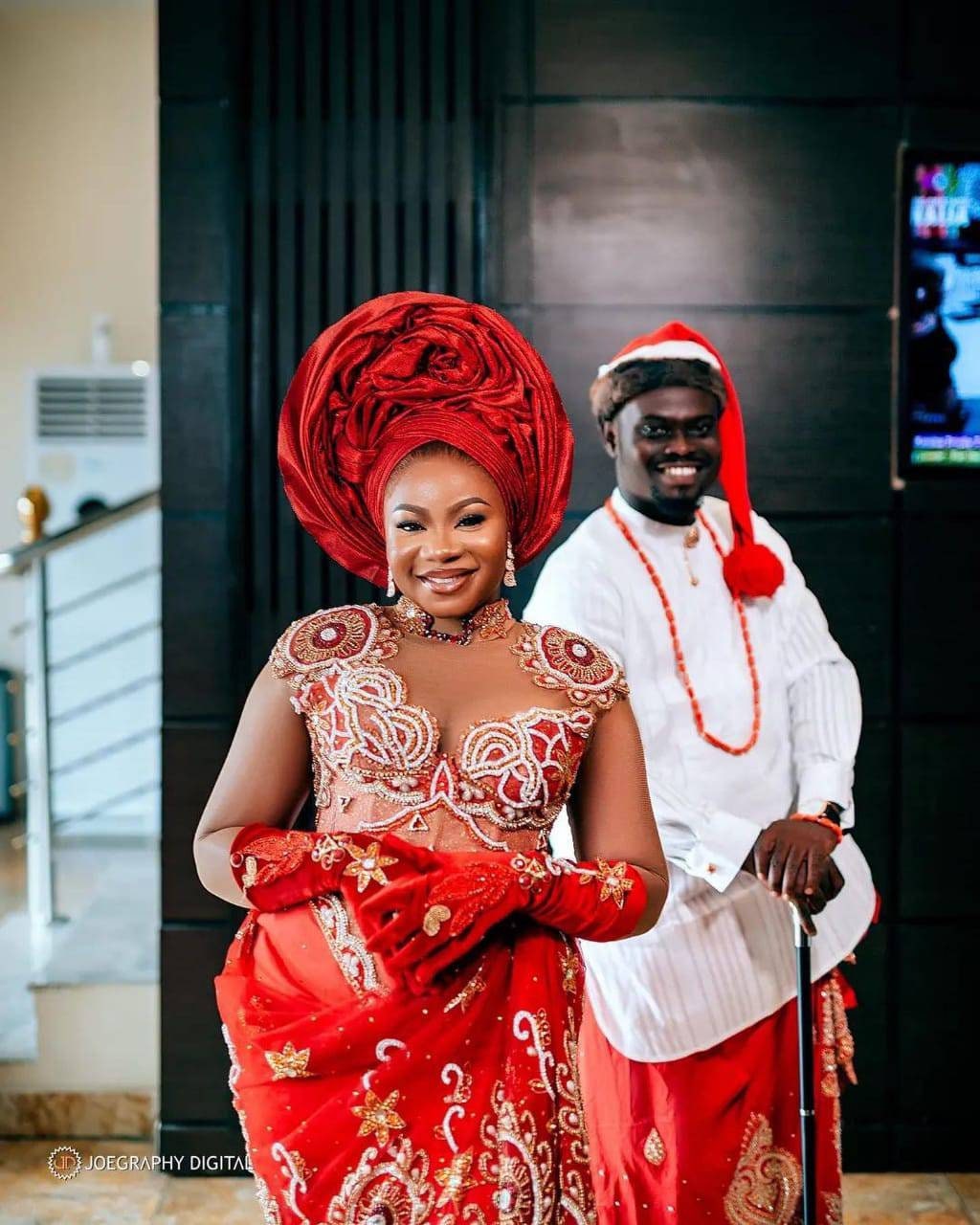 Red George Bridal Dress, Igbo Wedding Dress for Brides, Bridal Party ...