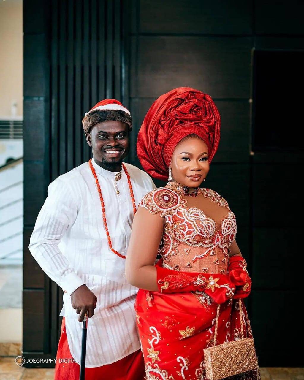 Red George Bridal Dress, Igbo Wedding Dress for Brides, Bridal Party ...