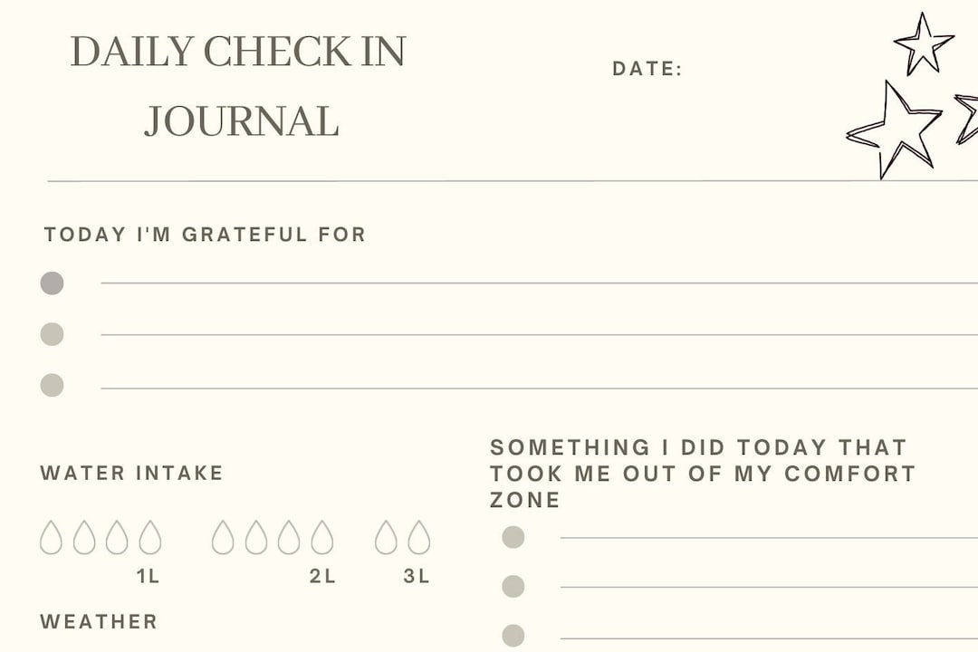 Daily Check in Journal - Etsy
