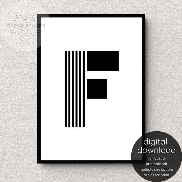 F Letter Print - Etsy