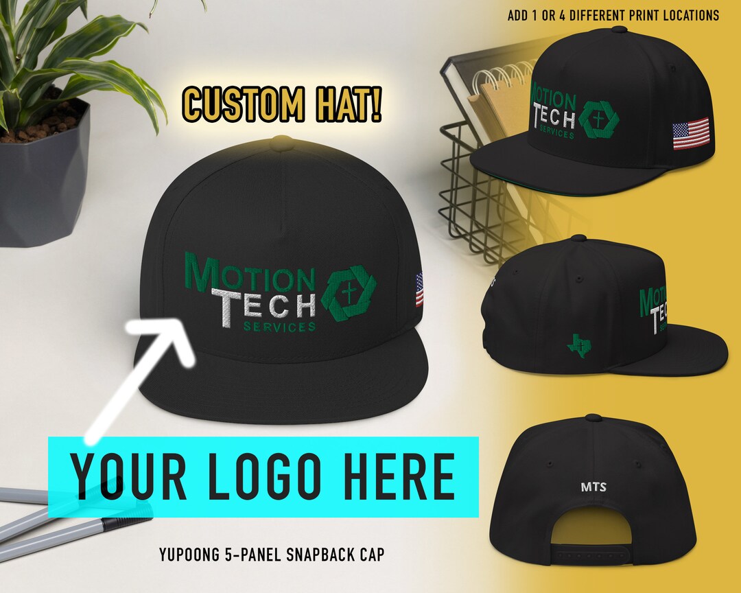 Custom Snapback Hat With Your Logo / Yupoong 5 Panel Snap Back Caps ...