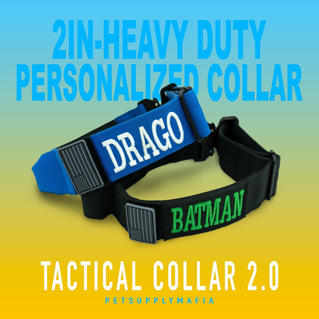 2in Wide Tactical Dog Collar With Handle Metal Buckles. Add Dog Name ...