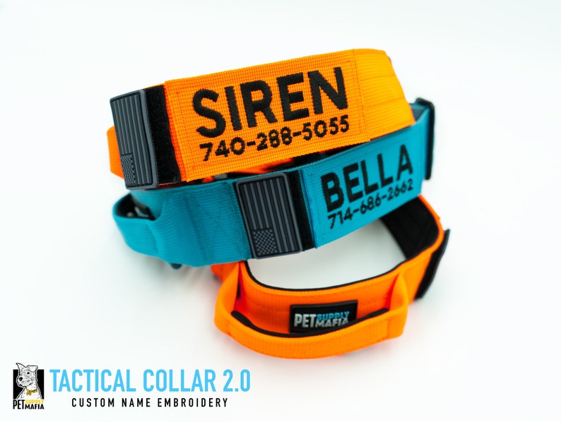 Personalized Tactical Dog Collar: Heavy Duty 2in Wide, Metal Buckle - Etsy