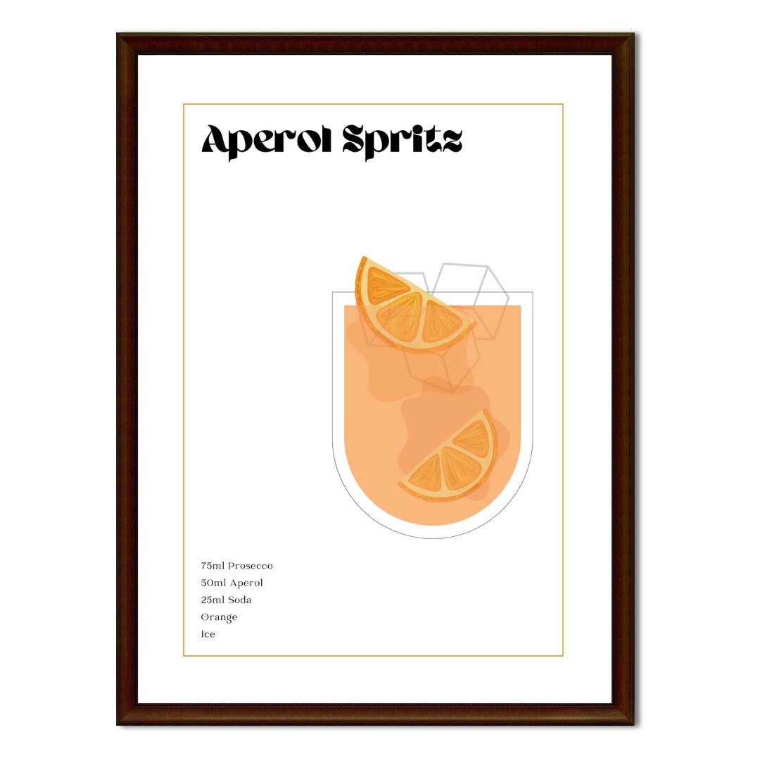 Aperol Spritz Poster, Cocktail Poster, Wall Art, Modern, Digital Prints ...