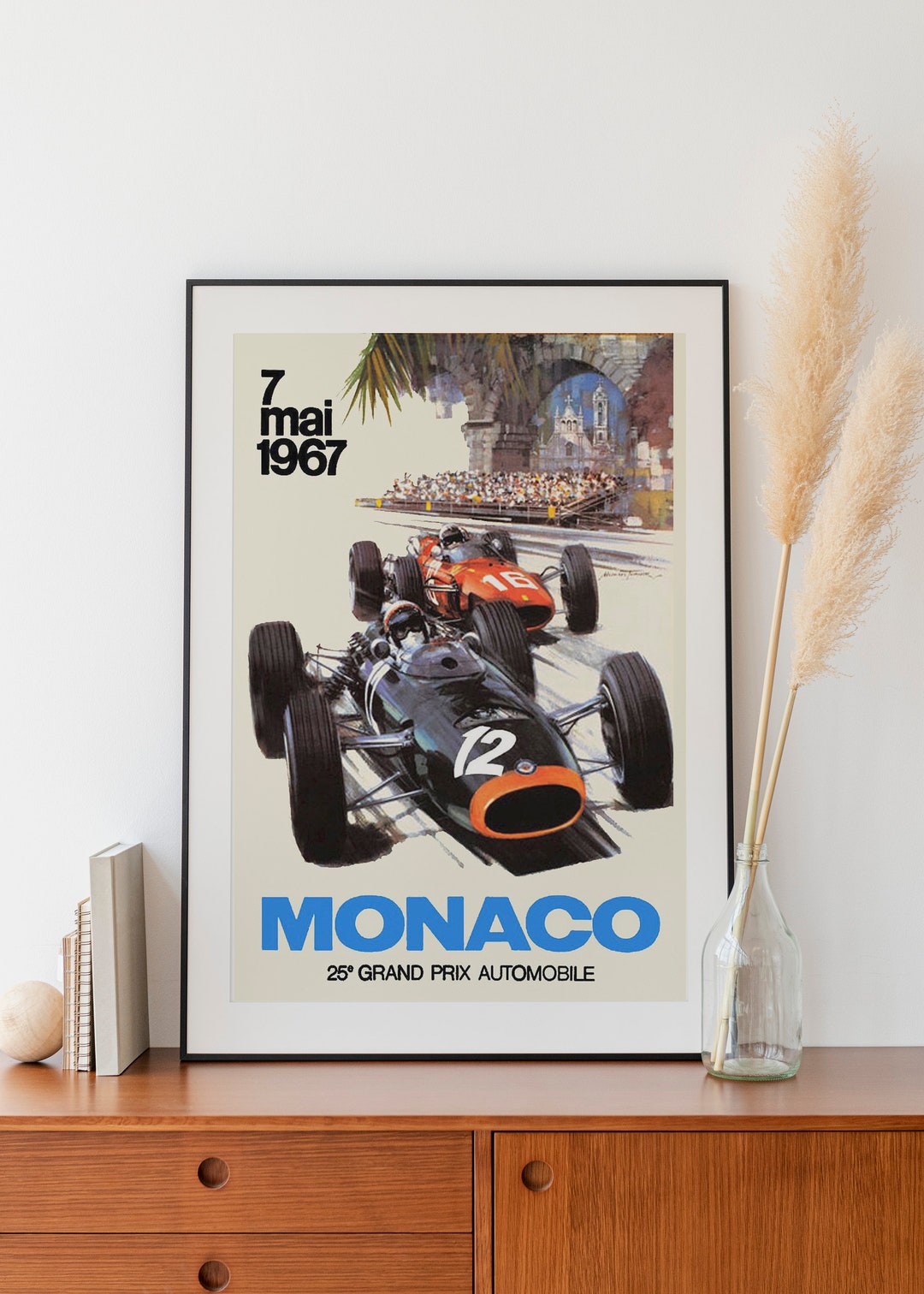 Grand Prix Vintage 1960s Racing Poster Print Wall Art Digital Download ...