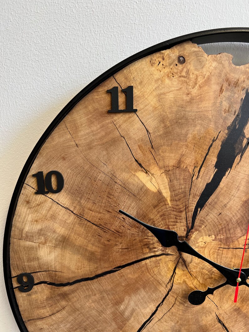 Wall Clock Made of Alder Clock Wall Decoration Solid Wood - Etsy