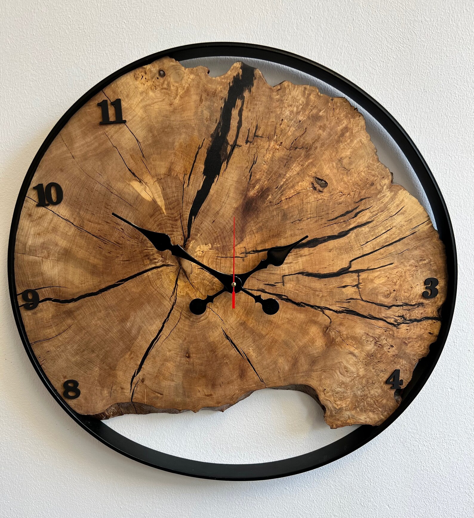 Wall Clock Made of Alder Clock Wall Decoration Solid Wood - Etsy