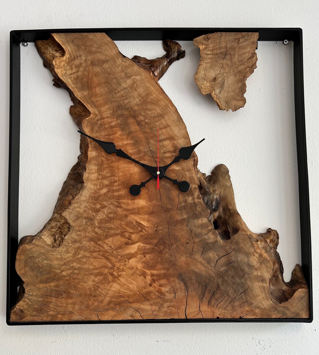 Wall Clock Made of Alder Clock Wall Decoration Solid Wood - Etsy