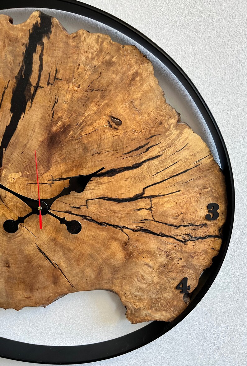 Wall Clock Made of Alder Clock Wall Decoration Solid Wood - Etsy