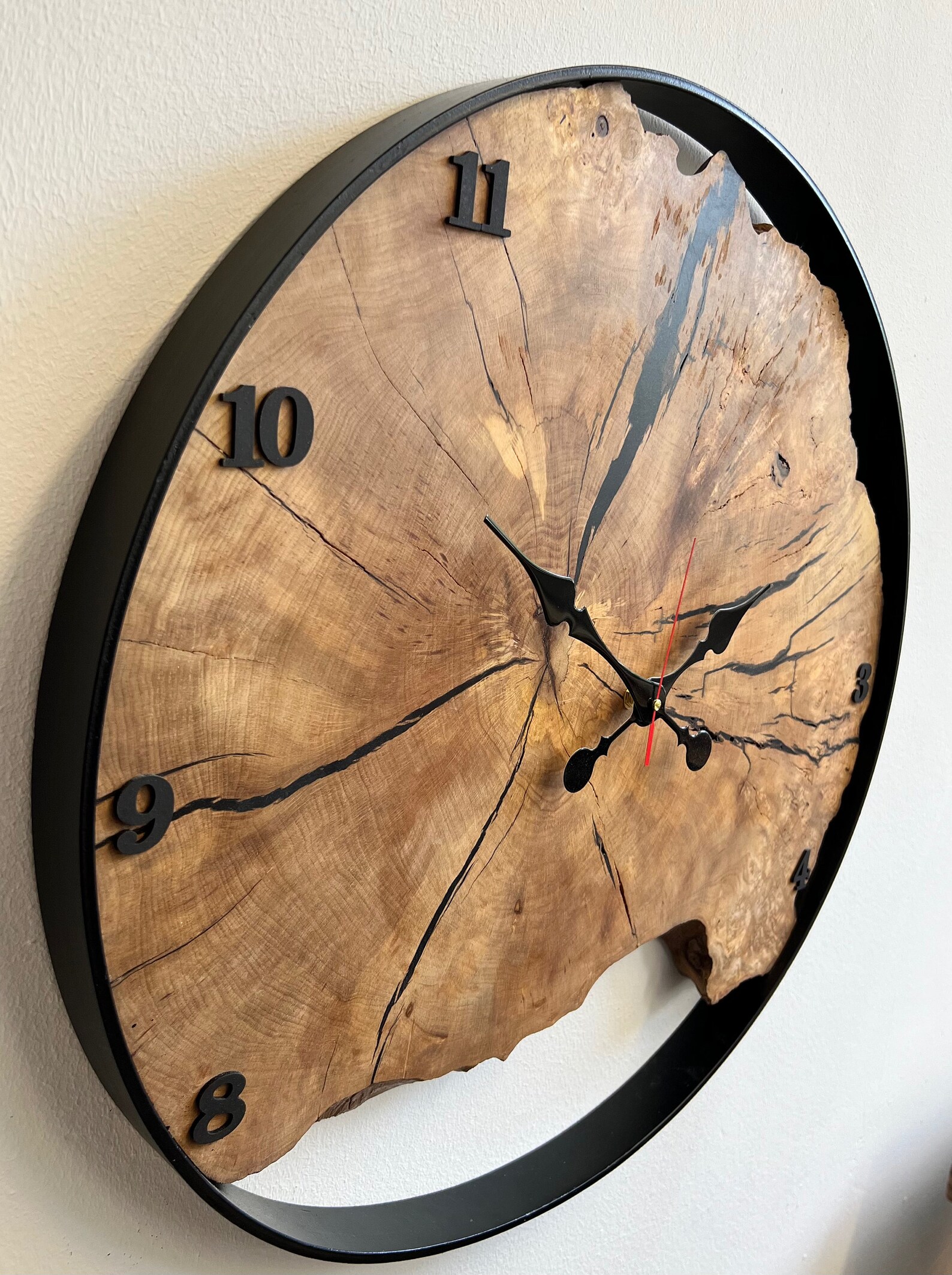 Wall Clock Made of Alder Clock Wall Decoration Solid Wood - Etsy