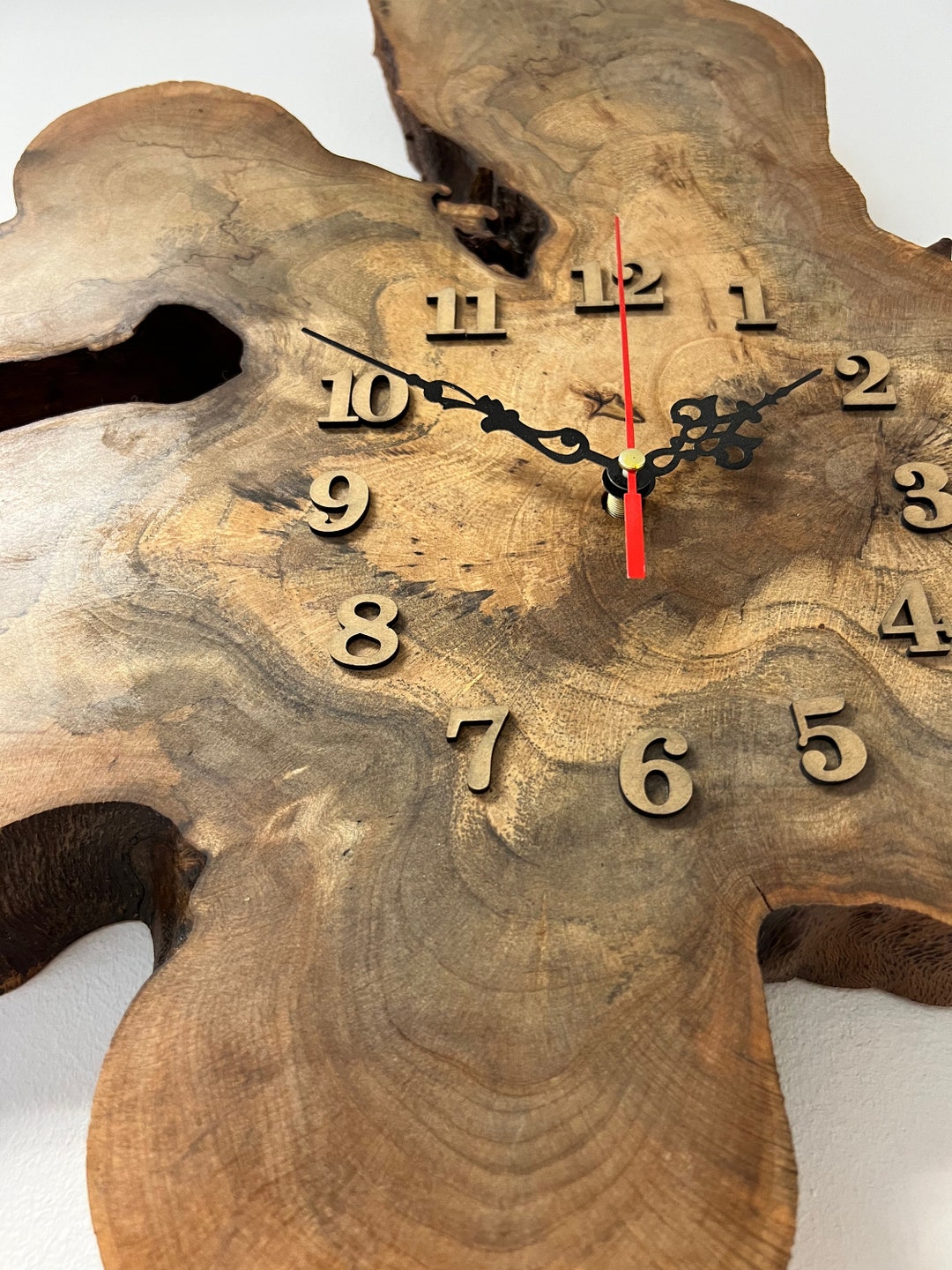Wall Clock Made of Alder, Clock, Wall Decoration, Solid Wood, Handmade ...