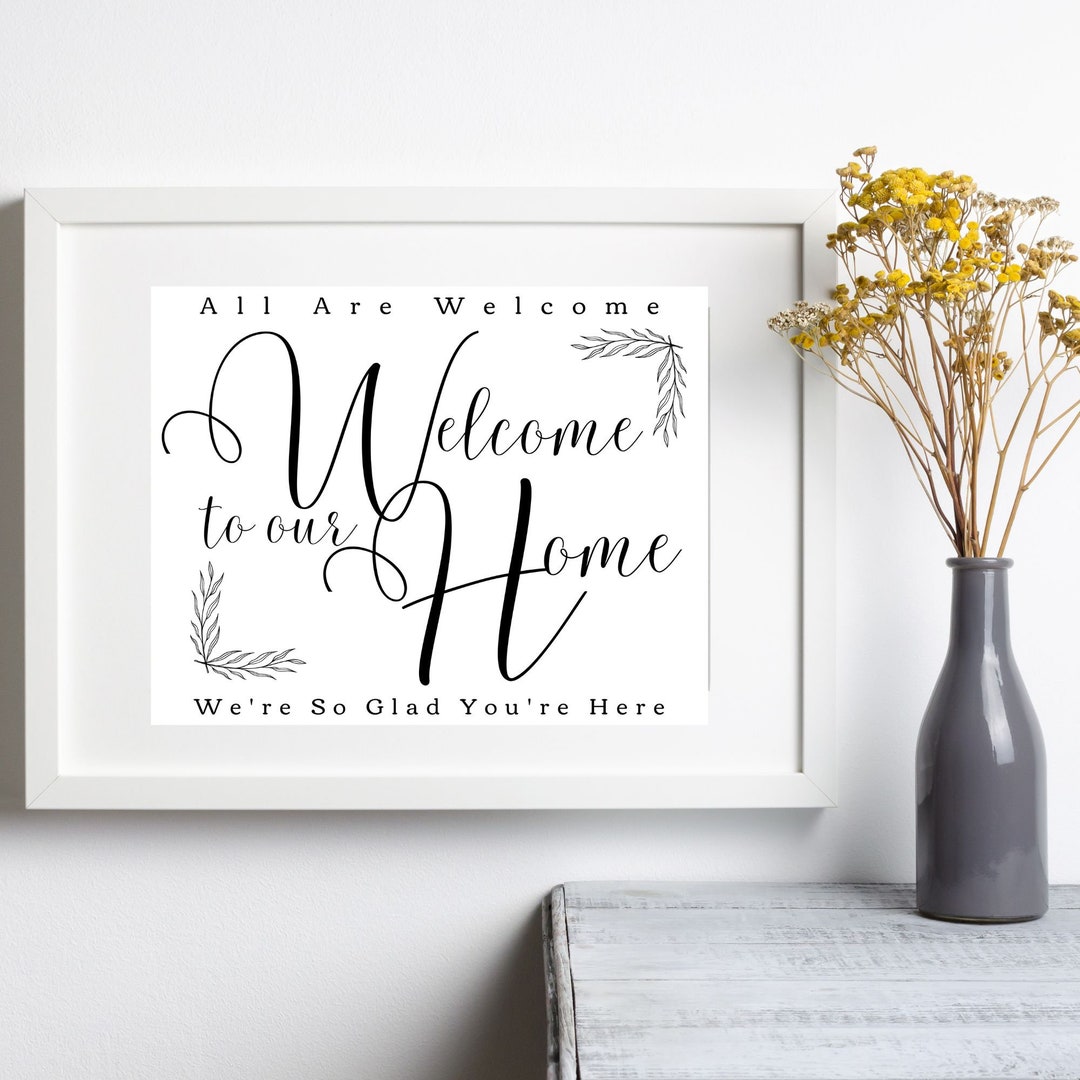 Welcome Home Rustic Digital Art Print- Entryway Living Area Foyer Decor ...