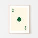 Popular Retro Wall Art Set of 3 in Green,cards Wall Set,green Ace Card ...