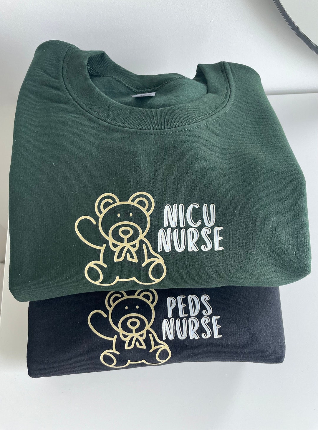Custom Teddy Nurse Crewneck Pediatric Nurse NICU Nurse Pediatric ICU ...