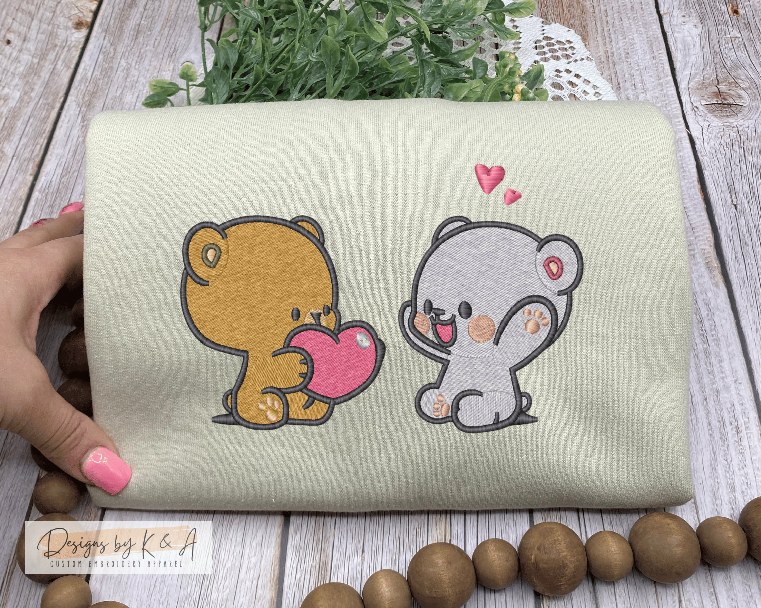 Milk and Mocha Bear, Embroidered Bear Couple, Matching sold by Gaurav ...