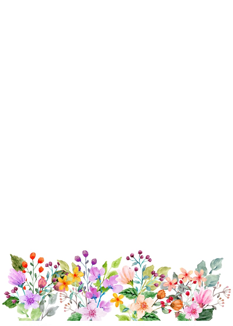 Botanical Floral Geometric Wildflower DIY Digital Template Frames and ...