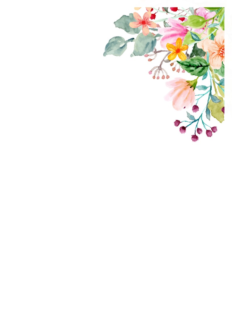 Botanical Floral Geometric Wildflower DIY Digital Template Frames and ...