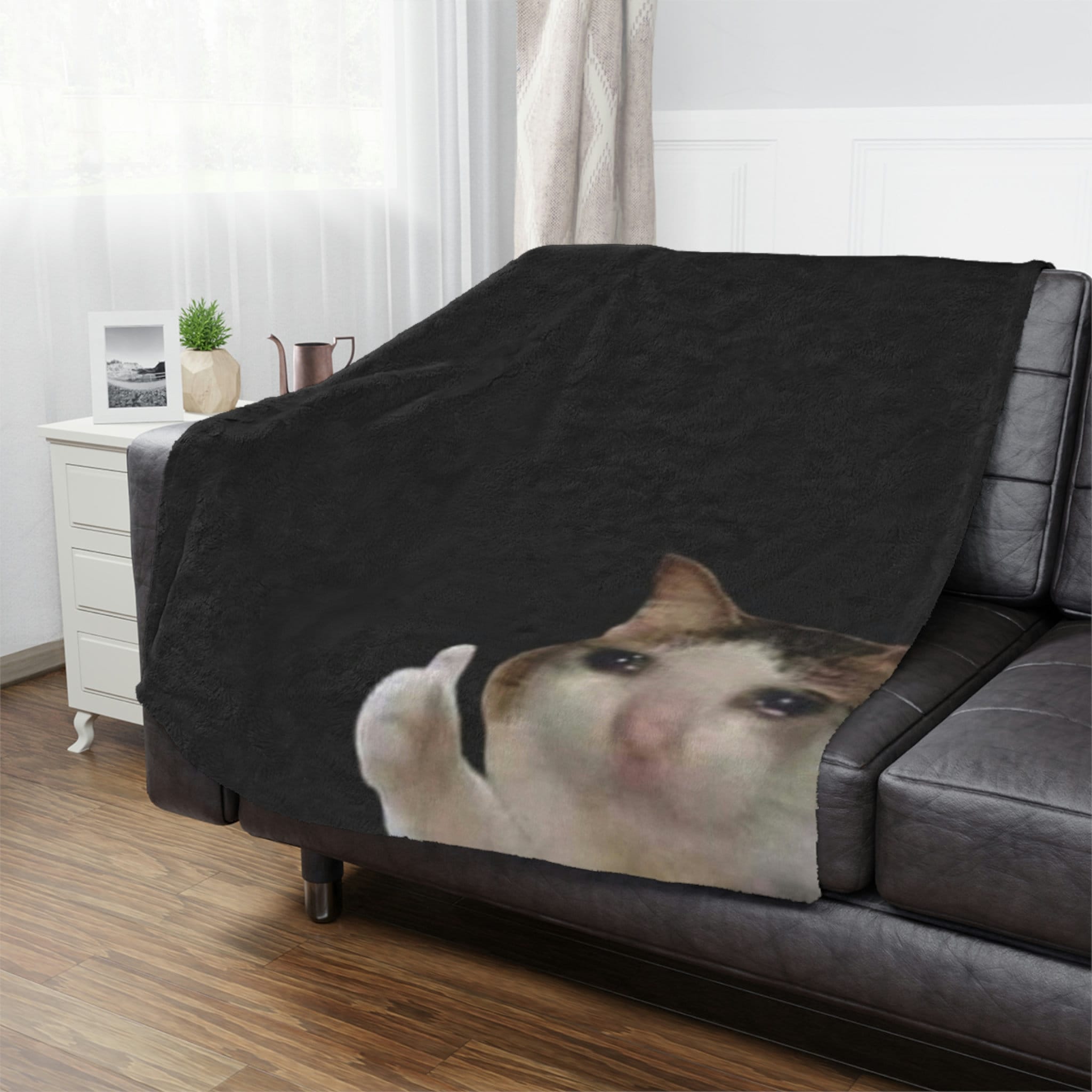 Crying Cat Meme Minky Blanket Funny Gag Gift Plush Throw - Etsy