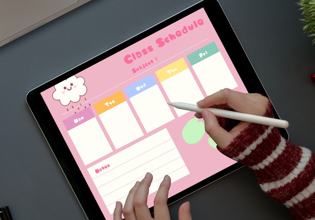 CUSTOMIZABLE Kawaii Cute Anime Frog Class Digital Schedule List for ...