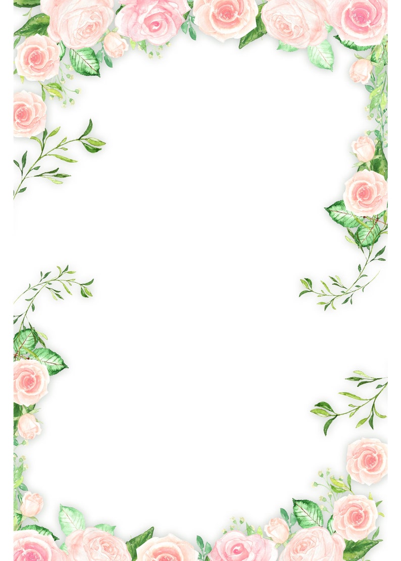 Pack of 12 Floral Frames Wedding Party Bridal Birthday Card Invitation ...