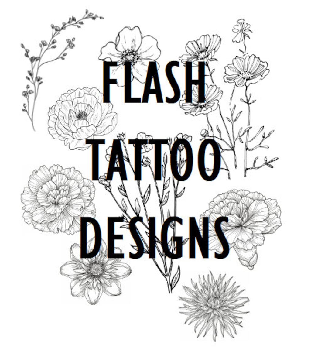 Flash Tattoos Floral Flower Sheet Sets - A4 and A5 Transfer/thermal ...