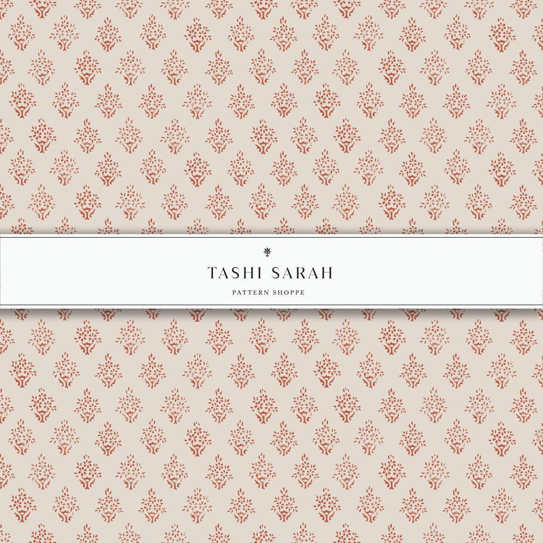 LIBERTY BLOCK PRINT Hand Made Block Print Pattern, Linen, Beige ...