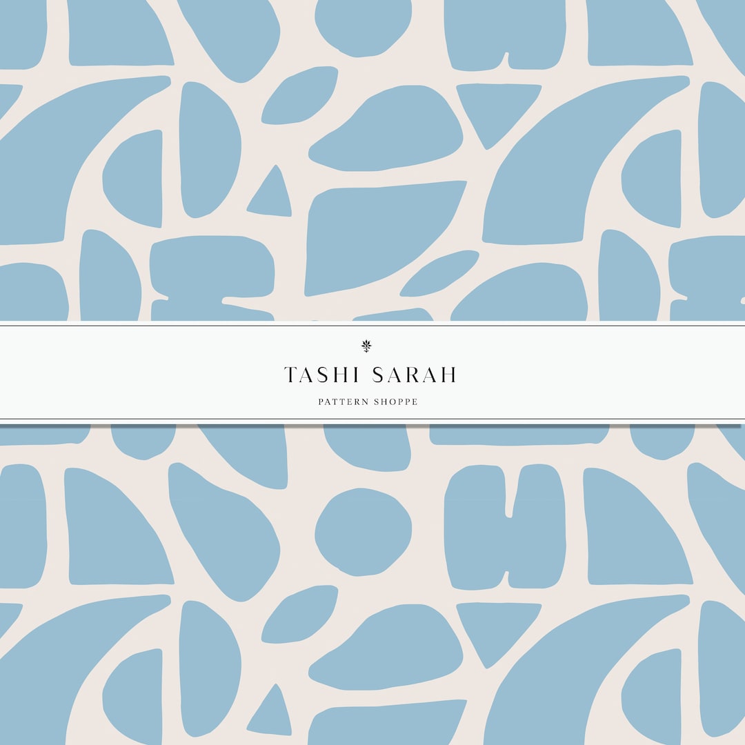 BOULDER BAY Blue Coastal Pattern, Ocean Pattern, Stones, Seamless ...