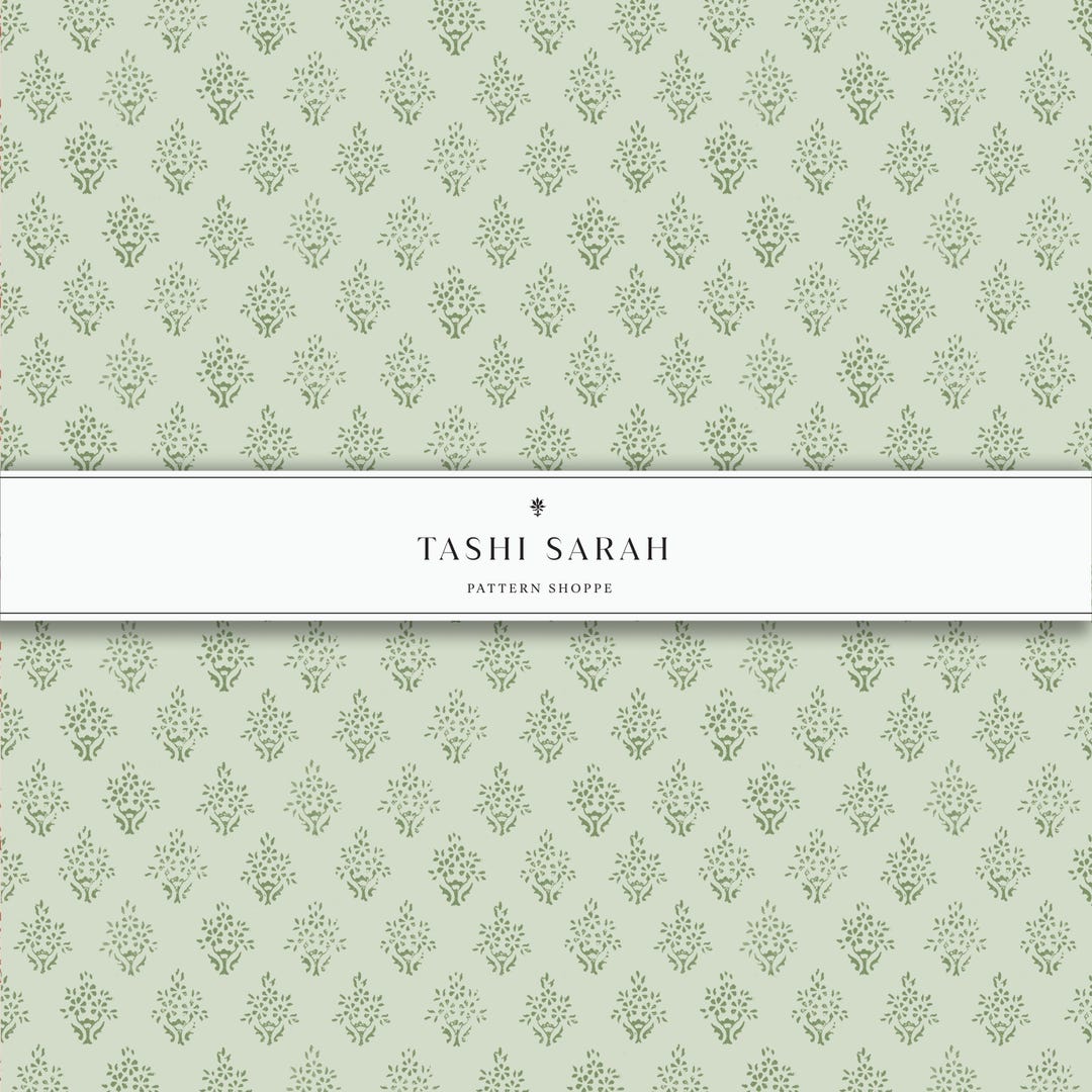 LIBERTY BLOCK PRINT Hand Made Block Print Pattern, Grass, Green ...