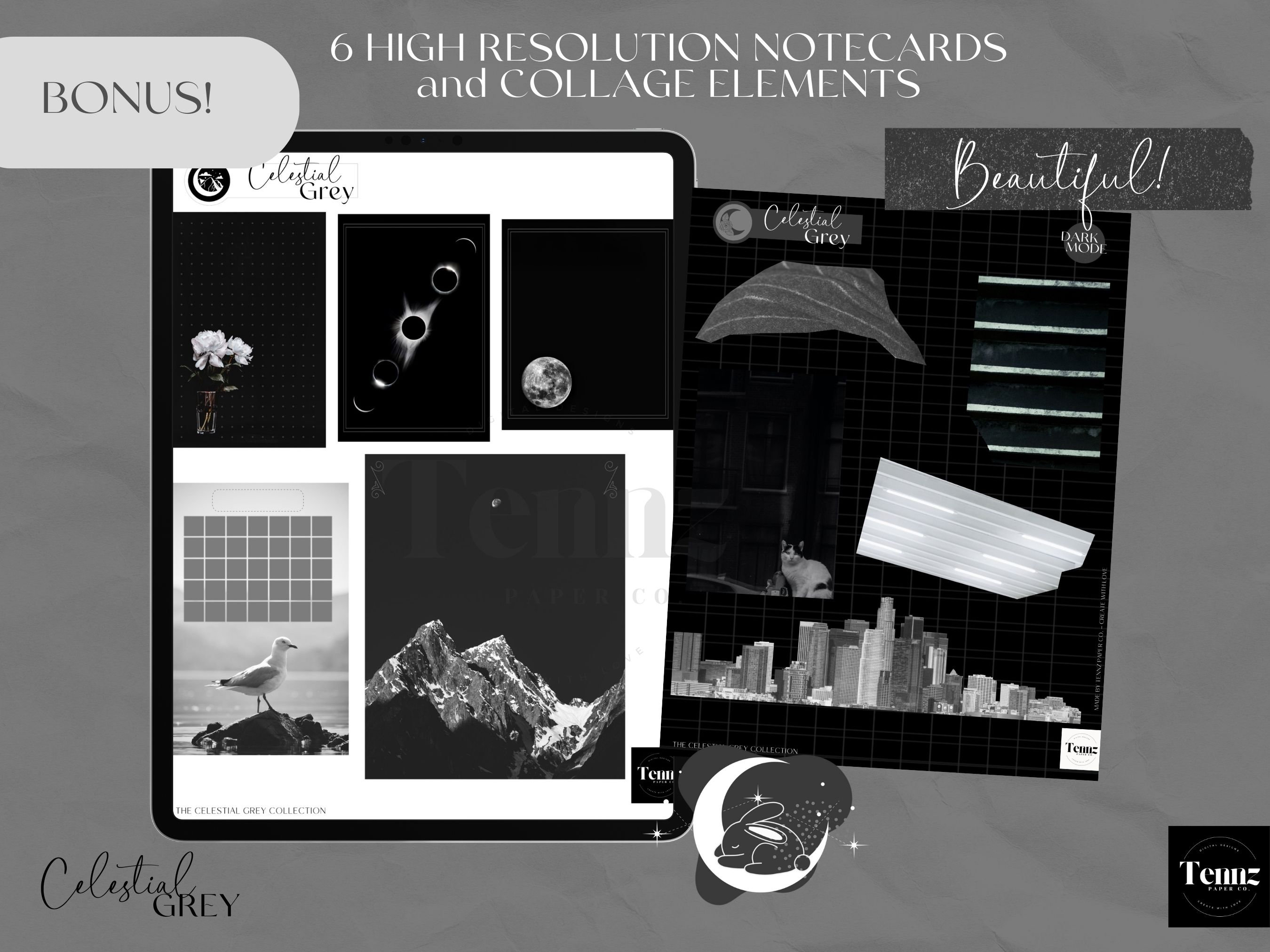 Celestial Grey DARK MODE Widgets and Digital Stickers To-do - Etsy ...