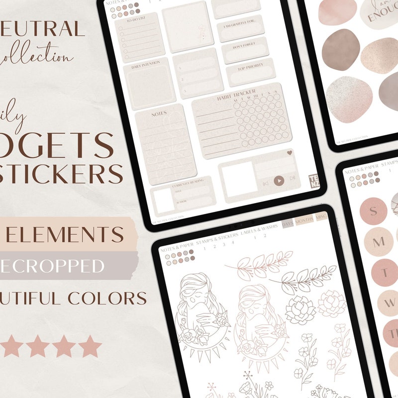 Neutral Stickers - Etsy