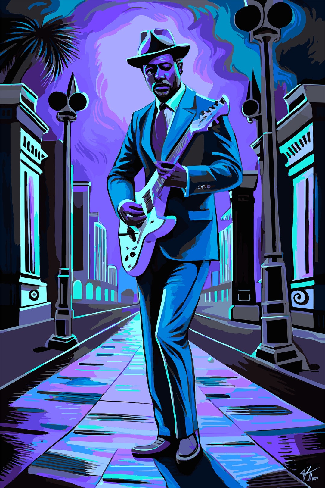 Blues Musician Art, Digital Wall Printable, Jazz Music Photo, New ...