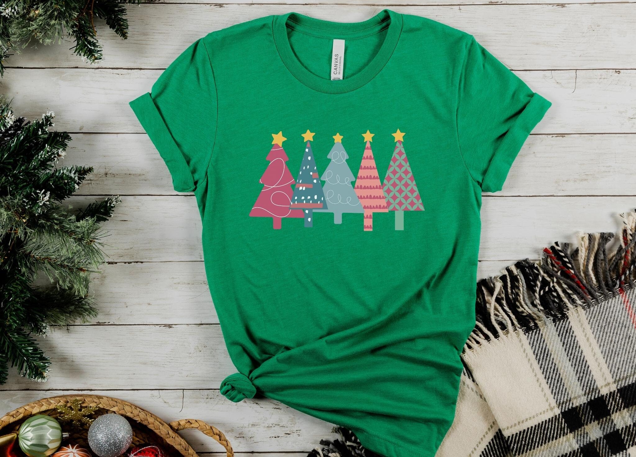 Christmas Trees Shirt Holiday Trees Womens Christmas Shirt - Etsy