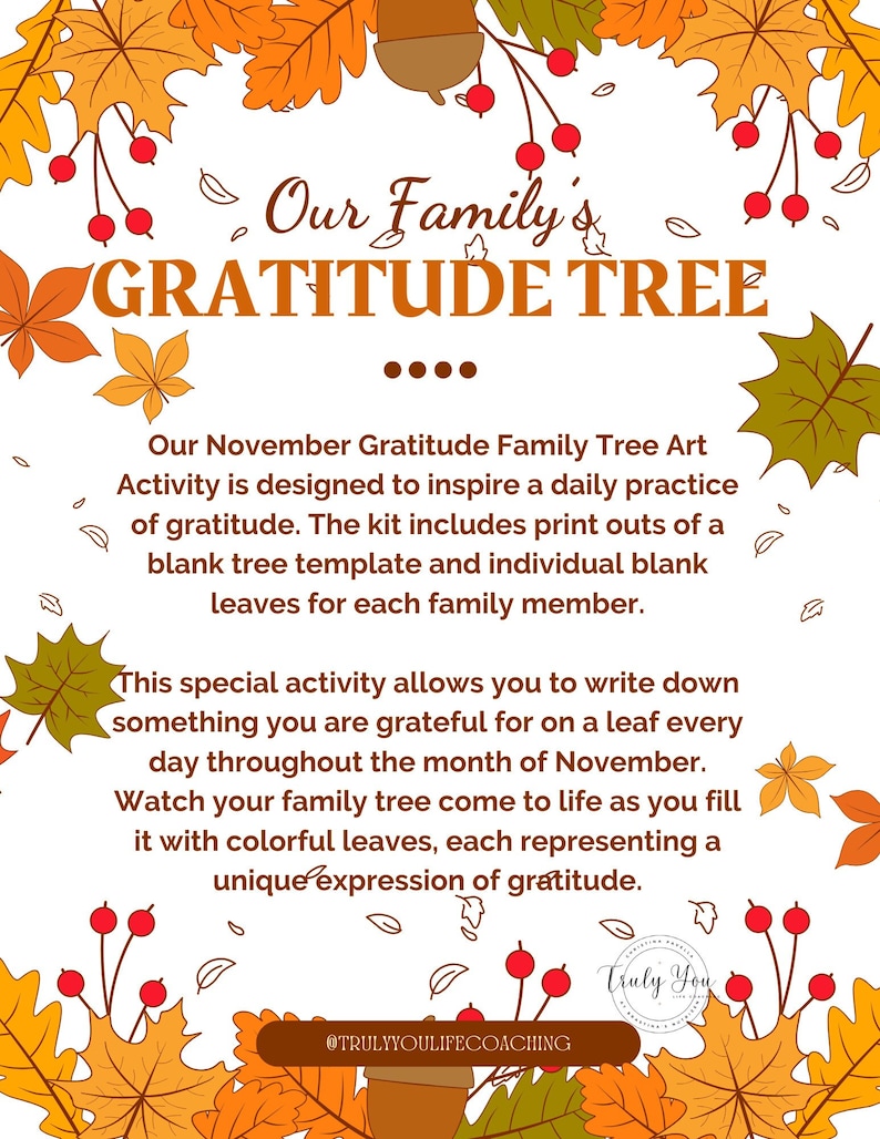 November Gratitude Family Activity Pdf - Etsy