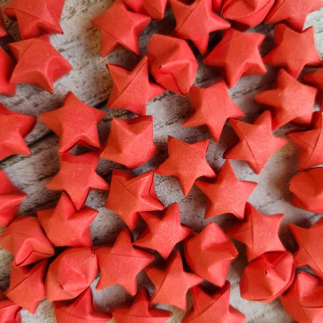 Solid Red 100 Pack Hand Folded 3D Origami Paper Stars. Japanese Origami ...