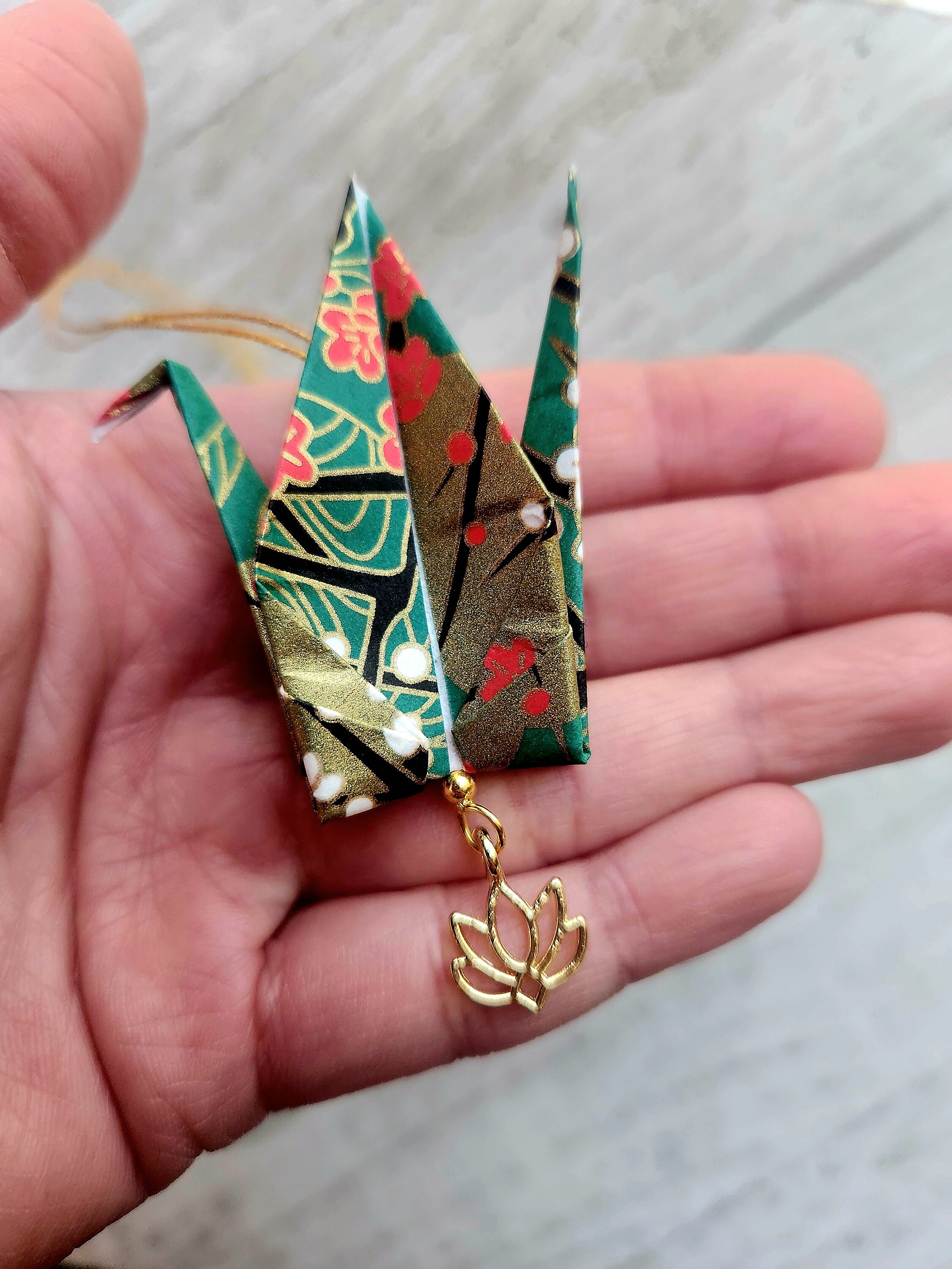 Medium Size Origami Crane Ornament. Car Charm, Japanese Paper Crane ...
