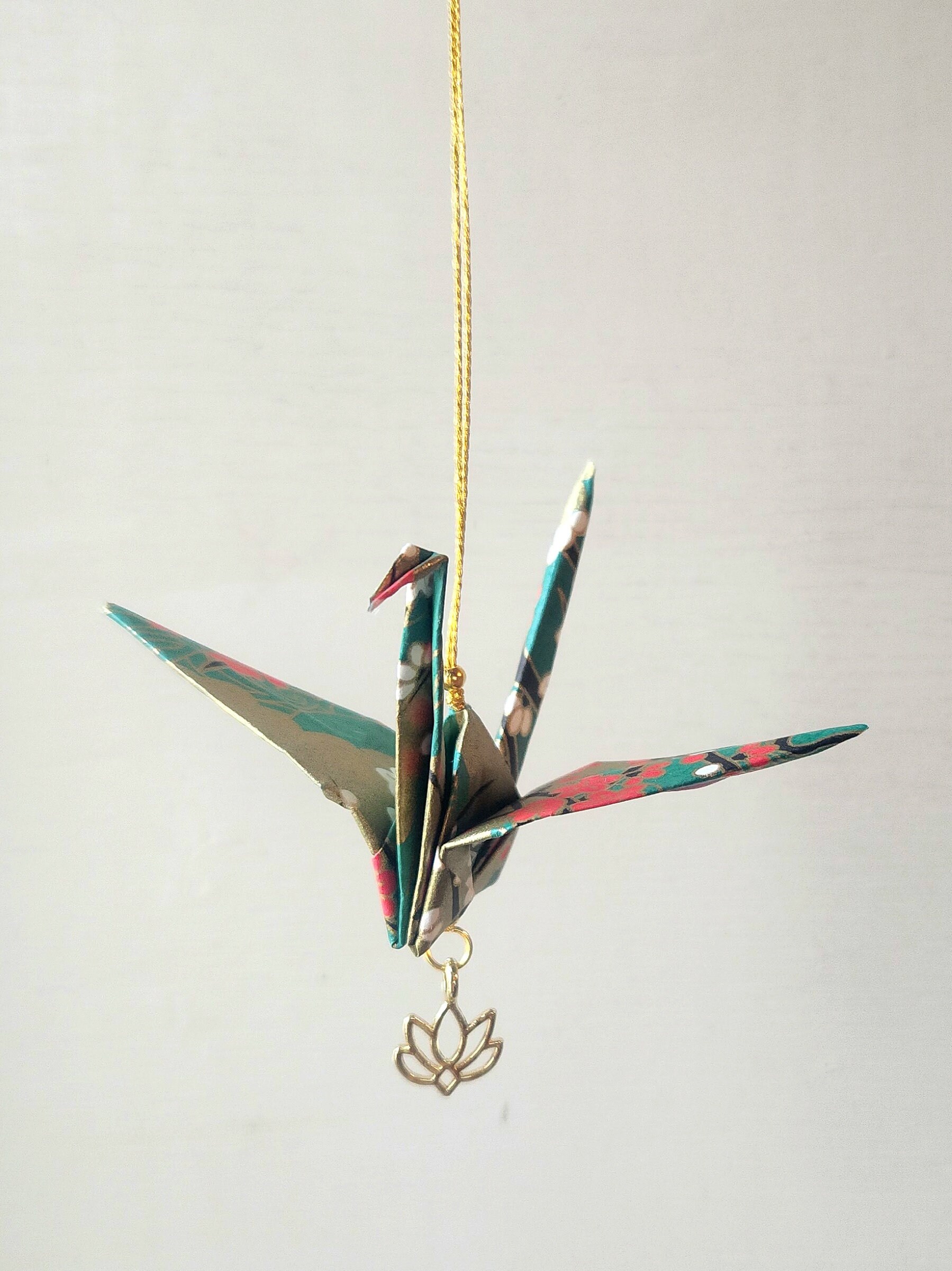Medium Size Origami Crane Ornament. Car Charm, Japanese Paper Crane ...