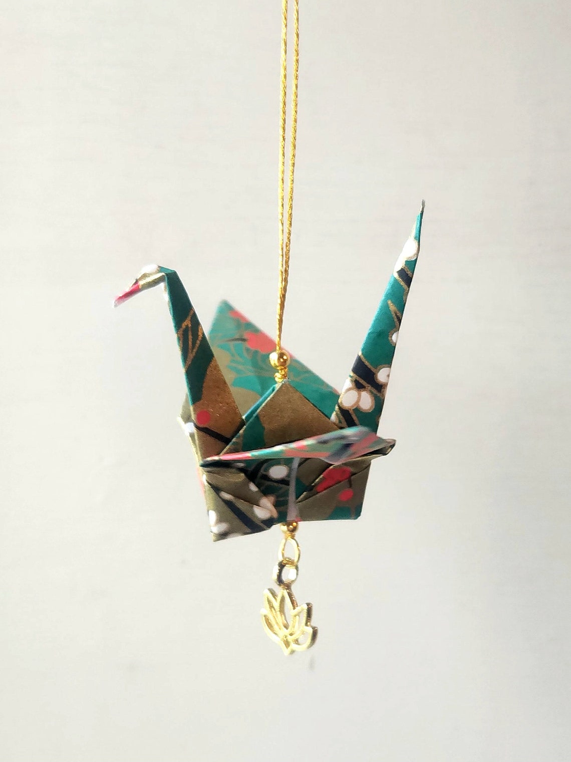 Medium Size Origami Crane Ornament. Car Charm, Japanese Paper Crane ...