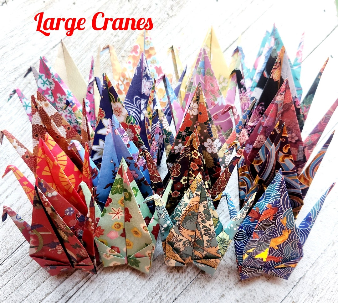 Pack of 10|50|100|500 Large Assorted Japanese Origami Paper Cranes ...