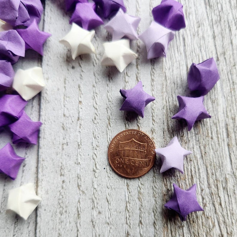 Mix of Purple 100 Pack Hand Folded Origami Paper Stars. Origami Art ...