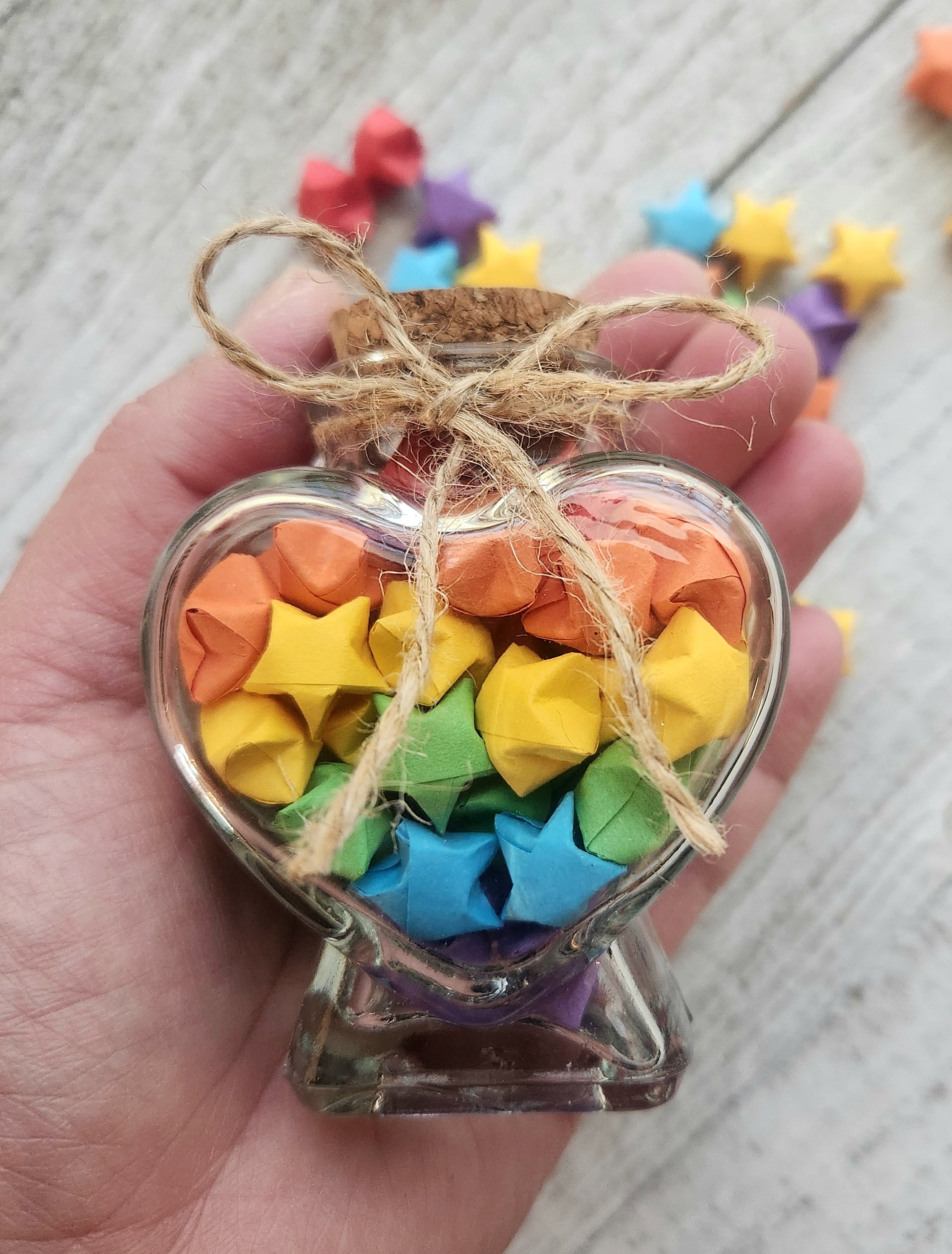 Rainbow Origami Stars in Glass Jar. Birthday|graduation|wedding ...