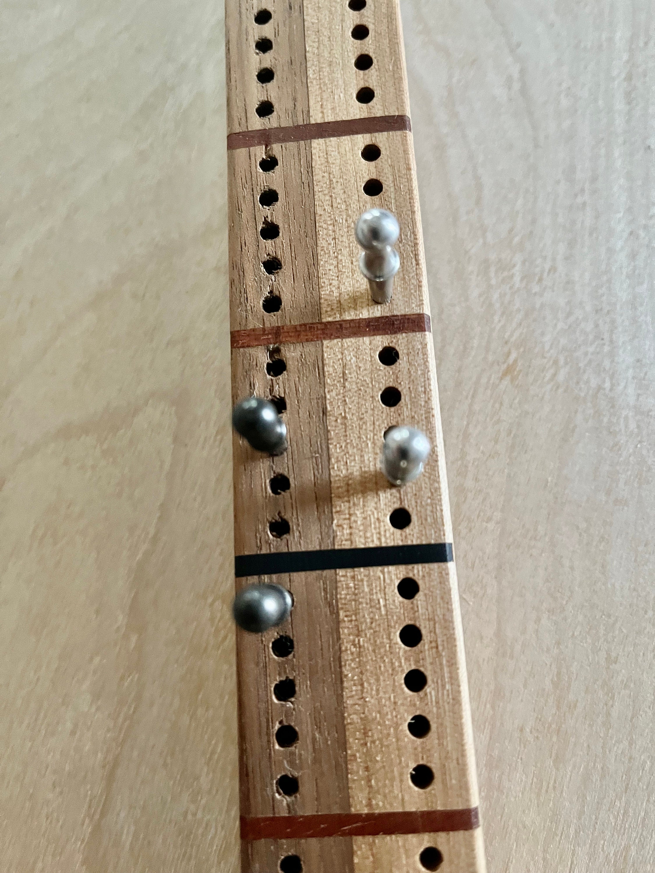 Hardwood Cribbage Board Walking and Hiking Stick. Single Lane, Easy to ...