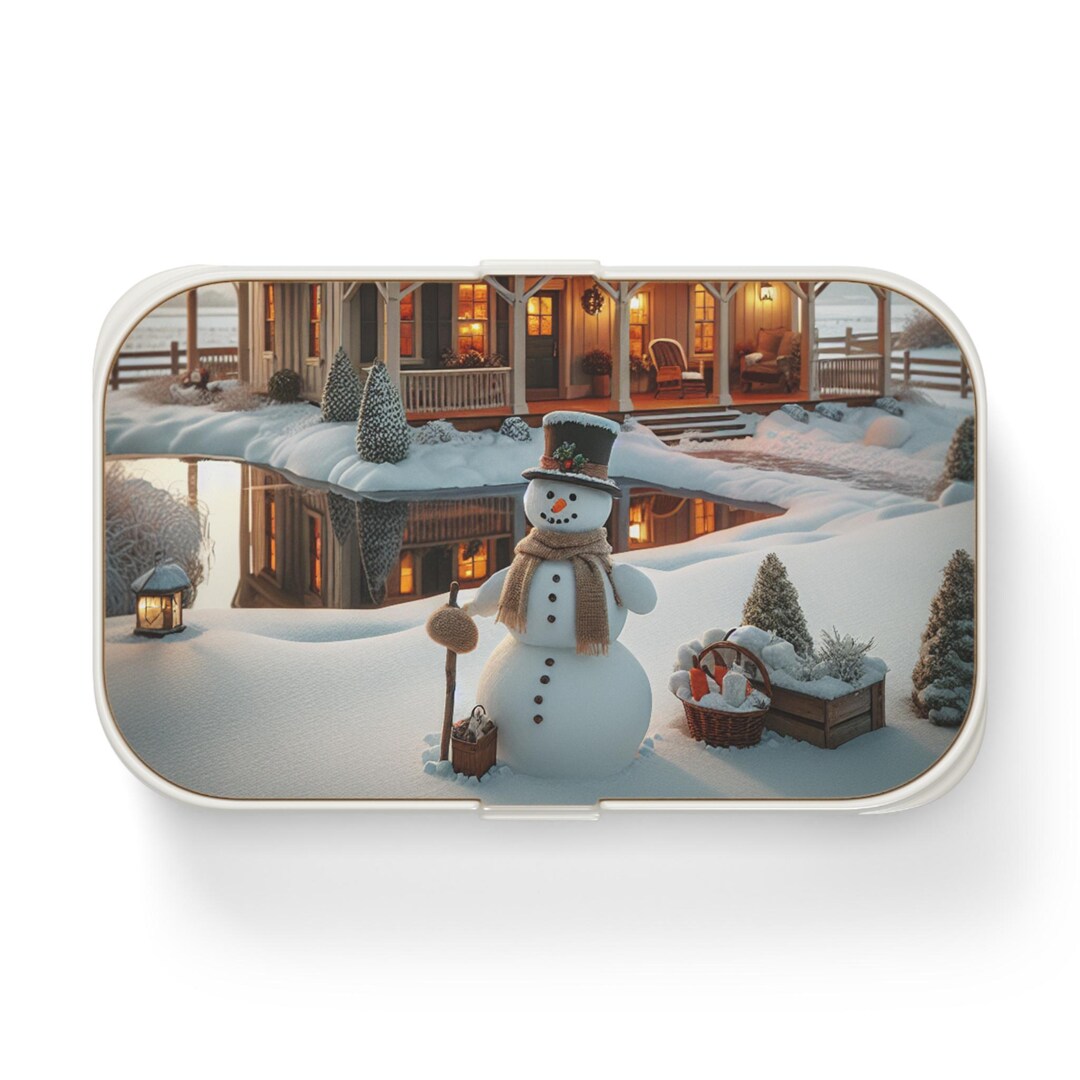 Festive Snowman Themed Bento Lunch Box for Winter Fun - Etsy