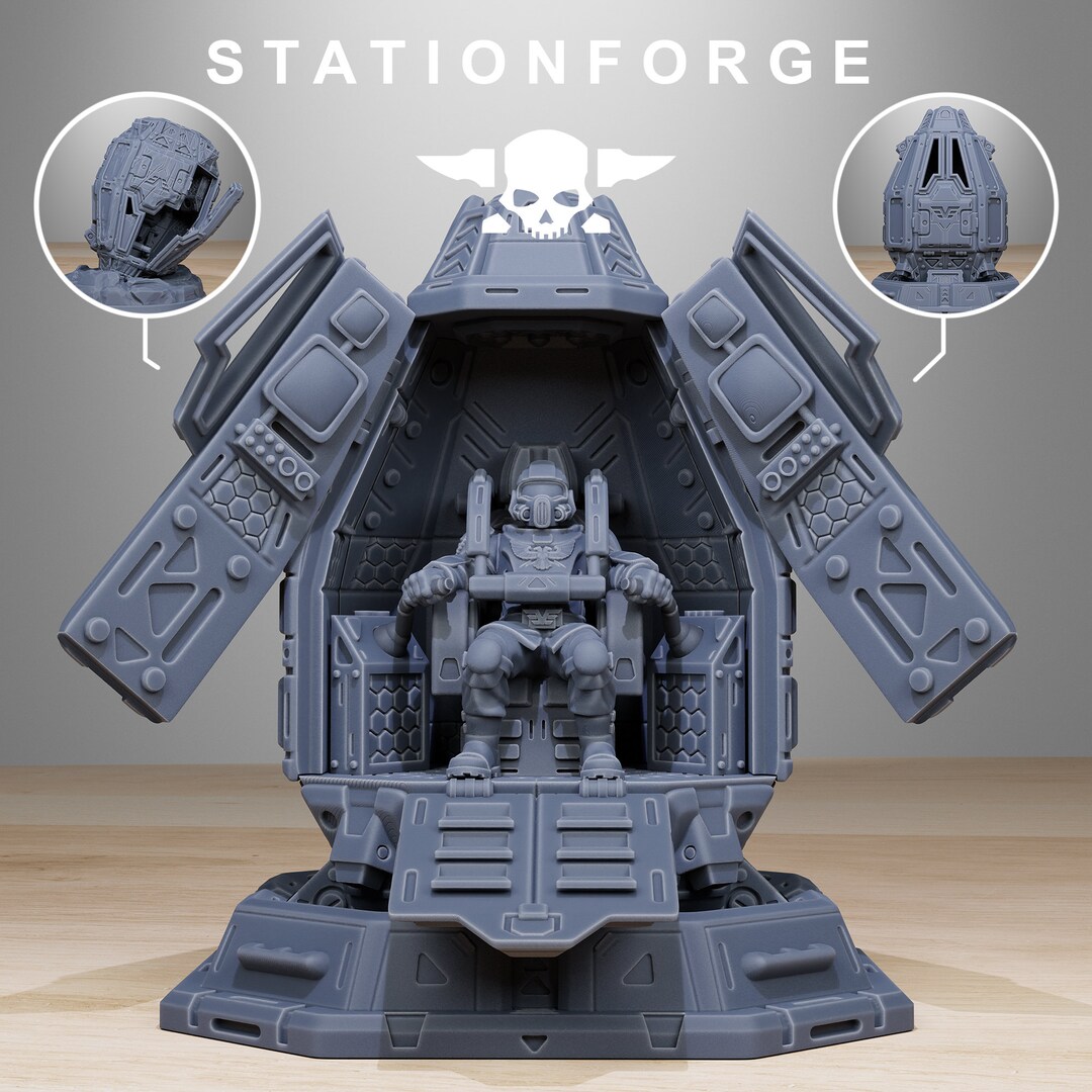 Vaskar Drop Pod | Station Forge | Wargaming - Etsy
