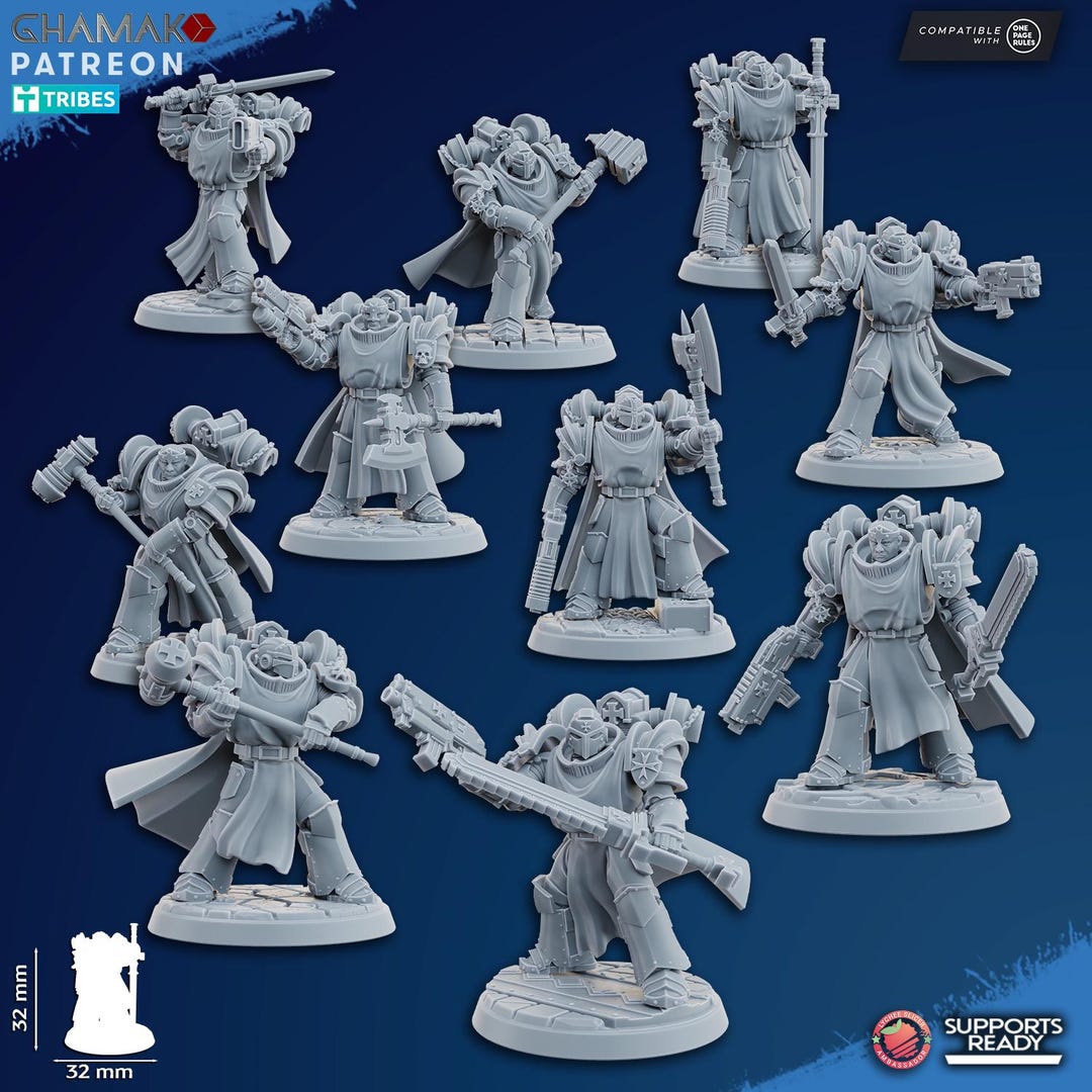 Set of 10 Inner Circle Brotherhood Knights | Ghamak | 3D Printed | 28mm ...