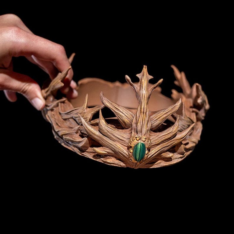 Elven Woodland Crown - Handcrafted Elvish Cosplay & LARP Wooden Crown ...