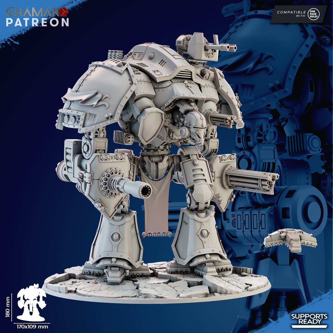 Byzantium Titan Ghamak 3D Printed 28mm Wargaming Knight Mechanicus ...