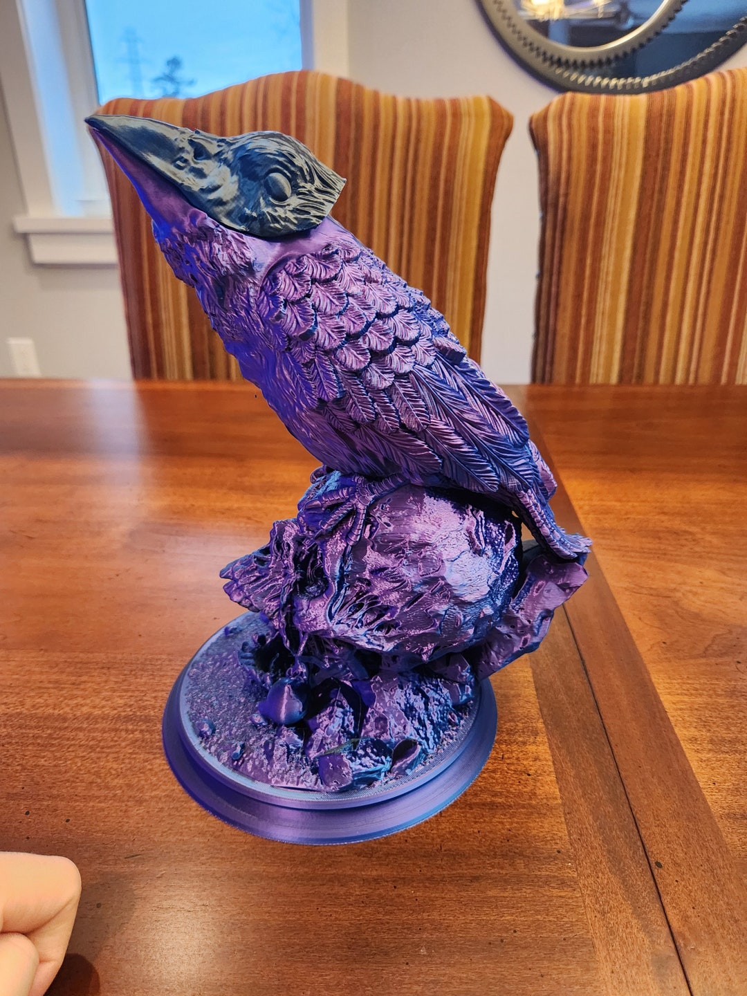 Raven Skull Dice Tower Handcrafted Magic Crow Dice Holder Unique ...