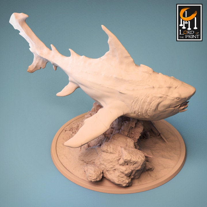 Megalodon Shark TTRP Miniature Dnd Lord of the Print Wargaming Dungeons ...